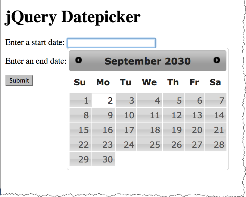 Slide 19 JQuery Datepicker Widget Session 09 JavaScript Part 2 Slide 19 JQuery Datepicker Widget Session 09 JavaScript Part 2